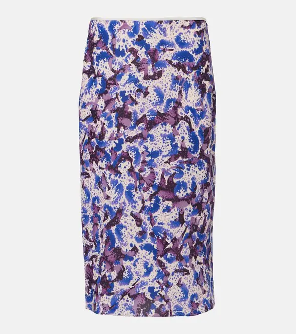 Dries Van Noten Floral Pencil Skirt - Purple