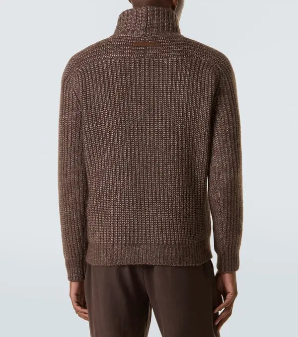 Zegna Cashmere And Silk Crewneck Sweater - Brown