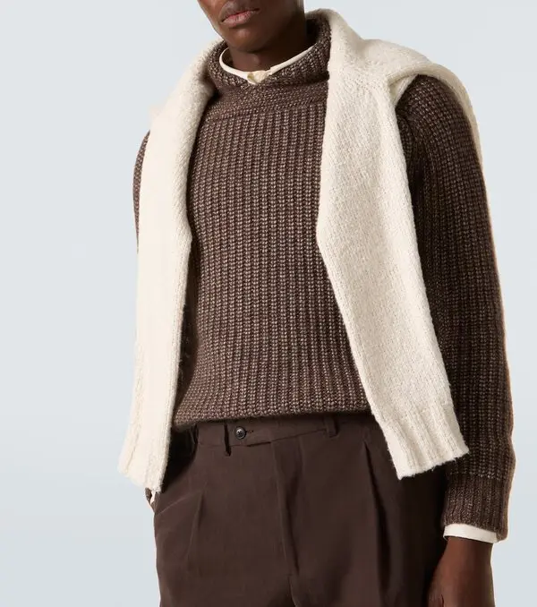Zegna Cashmere And Silk Crewneck Sweater - Brown