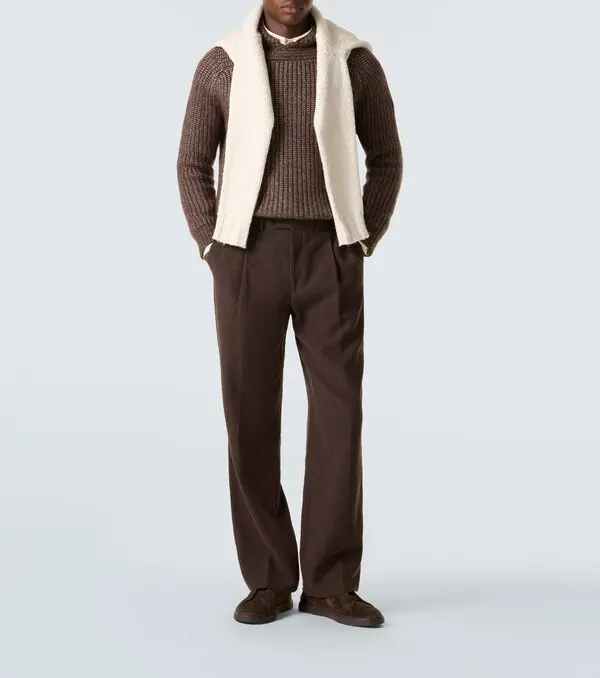 Zegna Cashmere And Silk Sweater - Brown
