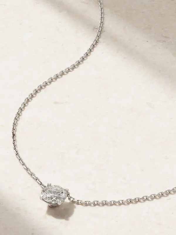DAVID MORRIS 18-karat White Gold Diamond Necklace - Silver
