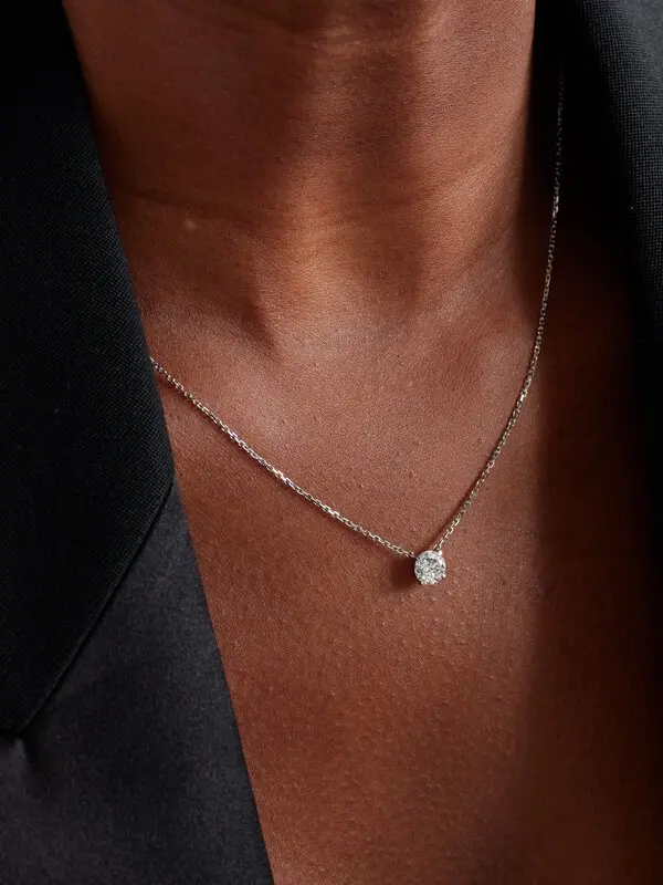 DAVID MORRIS 18-karat White Gold Diamond Necklace