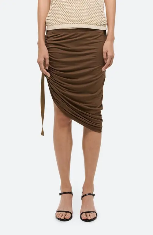 Helmut Lang Wind Ruched Stretch-jersey Skirt - Cocoa