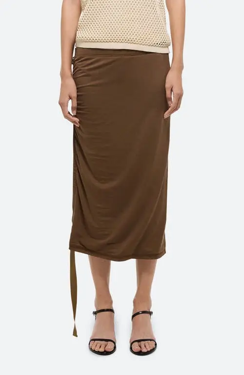 Helmut Lang Wind Ruched Stretch-jersey Skirt - Cocoa