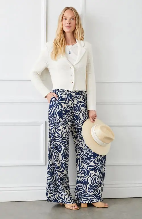 Karen Kane Paisley Print Wide Leg Pants