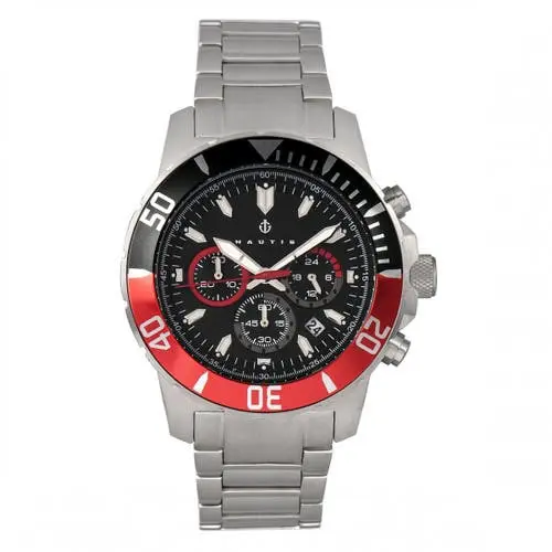 NAUTIS Dive Chrono 500 Chronograph Bracelet Watch - Black/red