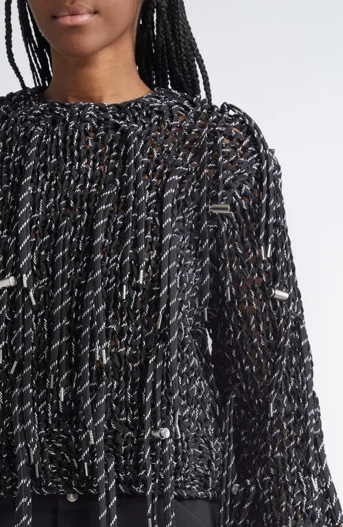 Sacai Shoelace Knit Pullover In Black - 40% Off | Editorialist