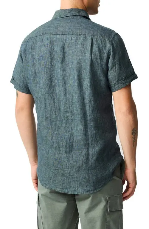 Rodd & Gunn Palm Beach Sports Fit Short Sleeve Linen Button-up Shirt - Ash