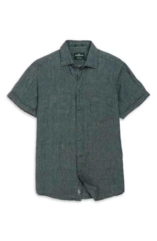Rodd & Gunn Palm Beach Sports Fit Short Sleeve Linen Button-up Shirt - Ash