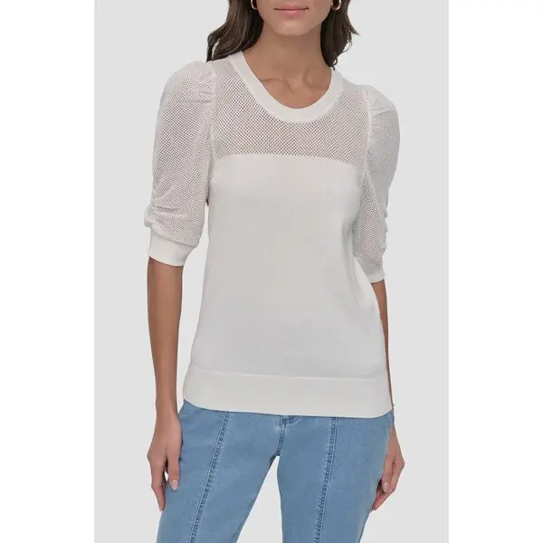 Dkny Puff Sleeve Sweater - Ivory