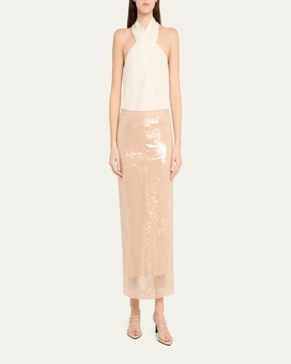 Ramy Brook Annita Sequined Midi Skirt
