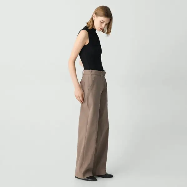 Theory Utility Wide-leg Pant 31 In Neoteric Twill - Walnut