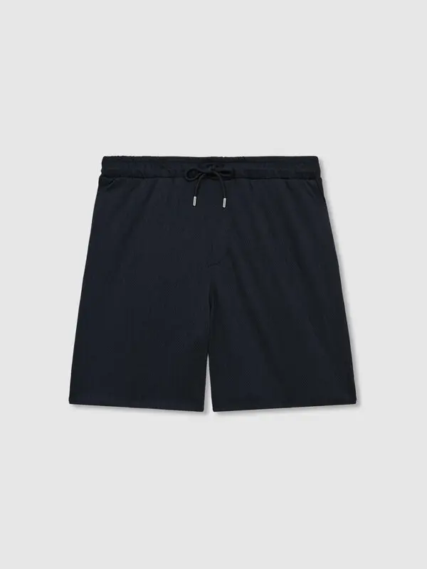 REISS Alvar Wave Jacquard Drawstring Shorts