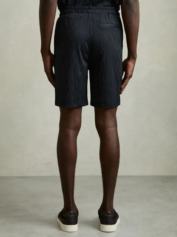 REISS Alvar Wave Jacquard Drawstring Shorts
