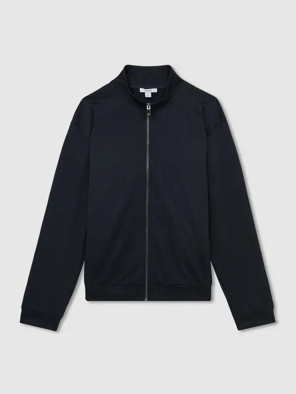 REISS Aksel Wave Jacquard Zip-through Jacket