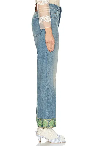 Valentino Garavani Straight Leg Jeans With Embroidered Detail