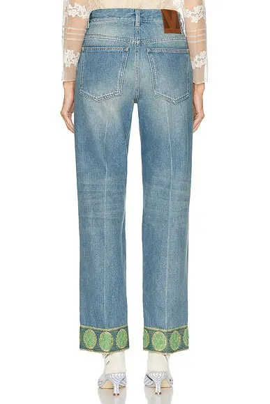 Valentino Garavani Straight Leg Jeans With Embroidered Detail