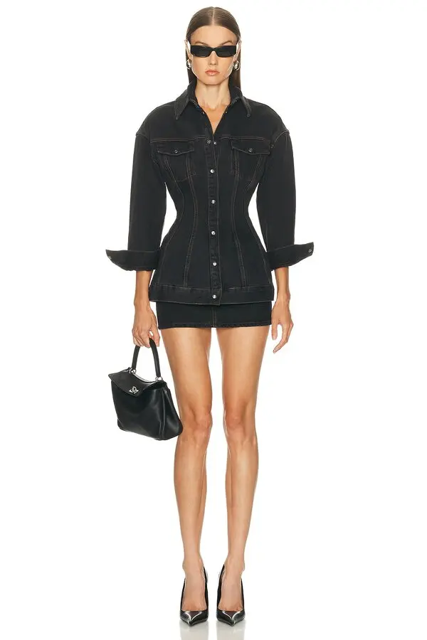 Wardrobe.NYC Denim Contour Jacket - Black