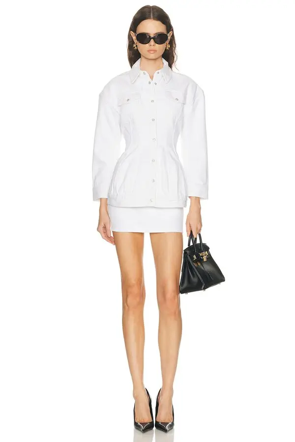 Wardrobe.NYC Denim Contour Jacket - White