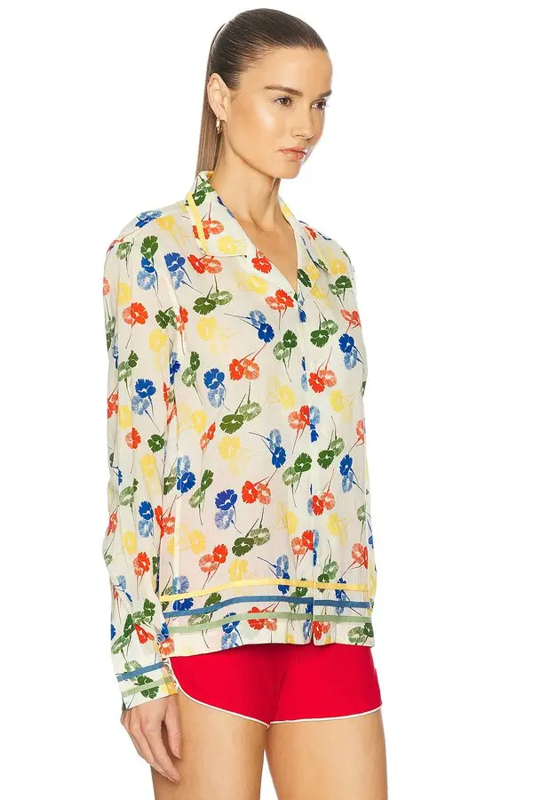 BODE Flower Stamp Long Sleeve Top
