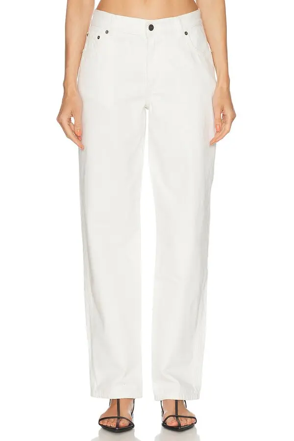 Matteau Relaxed Wide Leg Jeans - Chalk