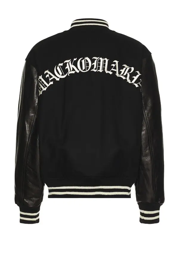 Buy WACKO MARIA Leather Varsity Jacket -b- Type-2 - Black At 54