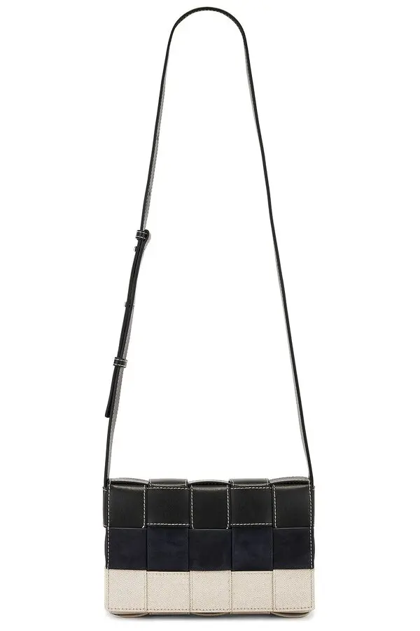 Bottega Veneta Cassette Intreccio Stitch Bag - Black & White