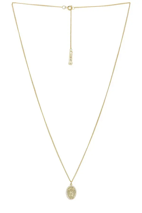 Aries Chain Necklace With Fly Paved Pendant - Gold