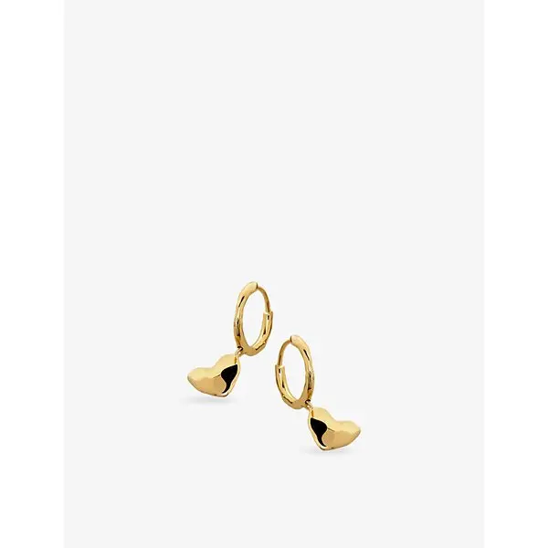 Monica Vinader Heart Drop Huggie Earrings - Gold