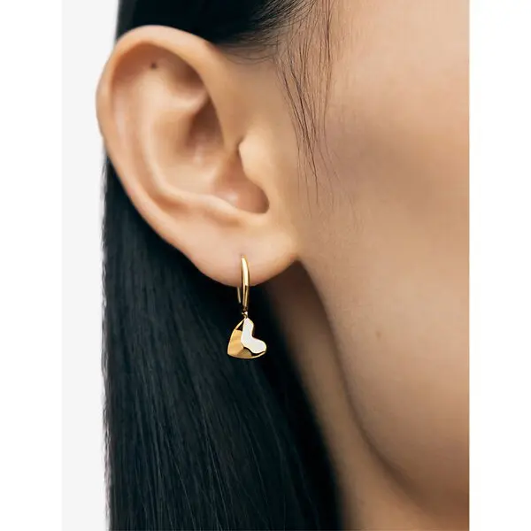 Monica Vinader Heart Drop Earrings - Gold