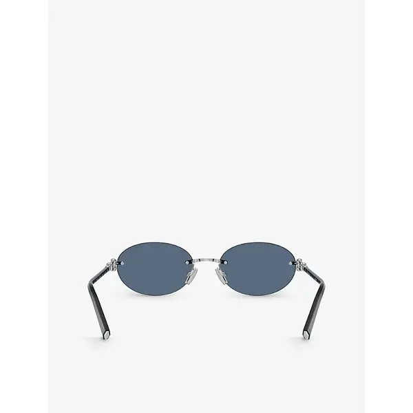 Tiffany & Co. Oval-frame Metal Sunglasses - Silver