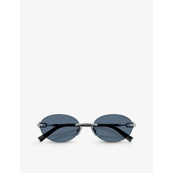 Tiffany & Co. Oval-frame Metal Sunglasses - Silver