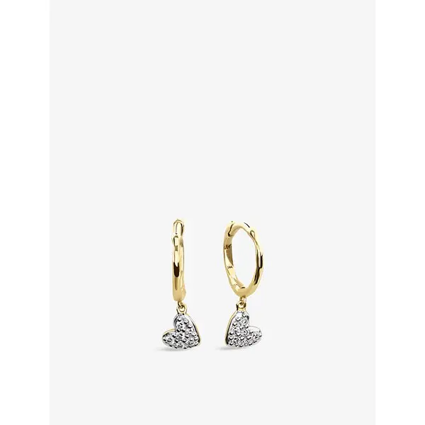 Monica Vinader Mini Heart Diamond Huggie Earrings - Gold