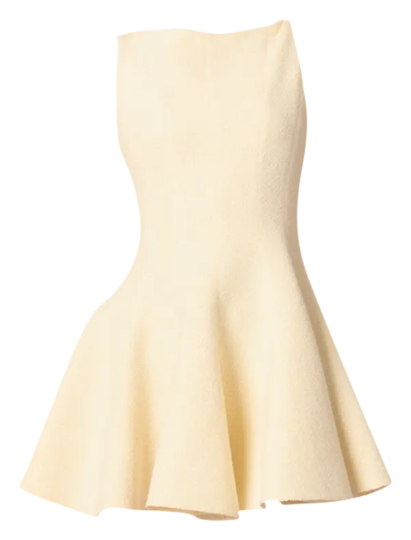 Maje Polyester Tweed Mini Dress - Yellow