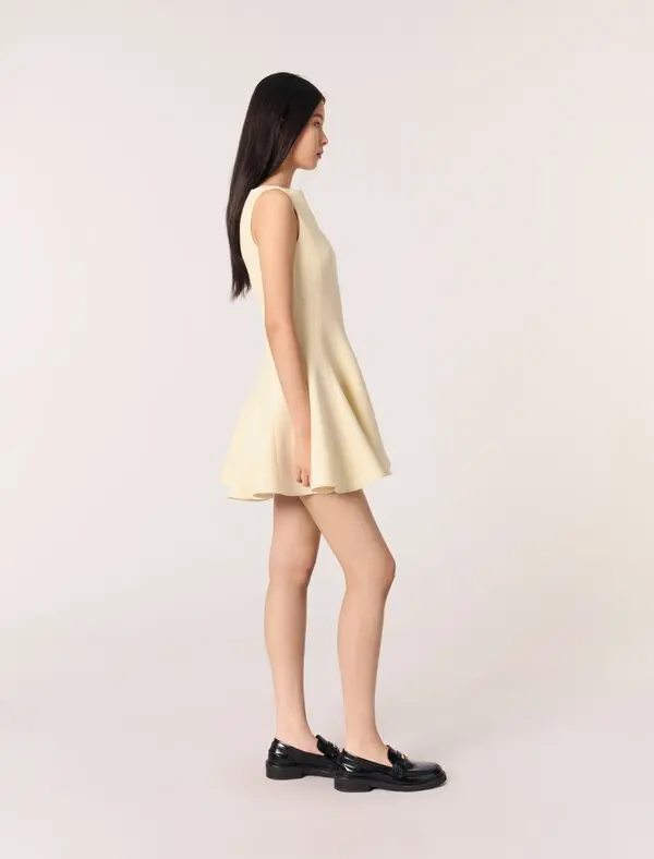 Maje Polyester Tweed Mini Dress - Yellow