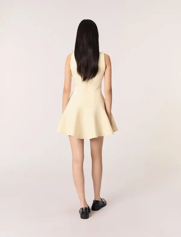 Maje Polyester Tweed Mini Dress - Yellow