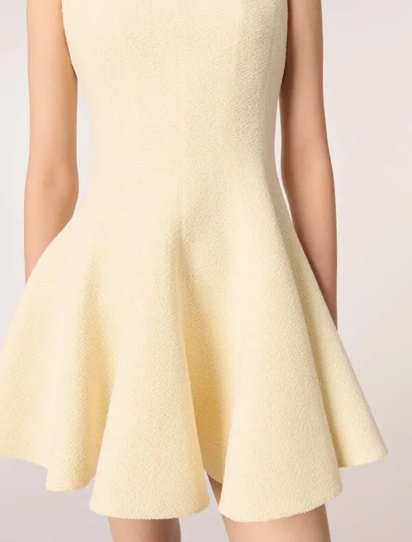 Maje Polyester Tweed Mini Dress - Yellow