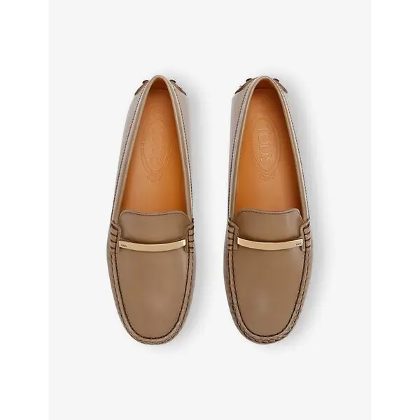 TOD'S Gommino Leather Driving Shoes - Beige
