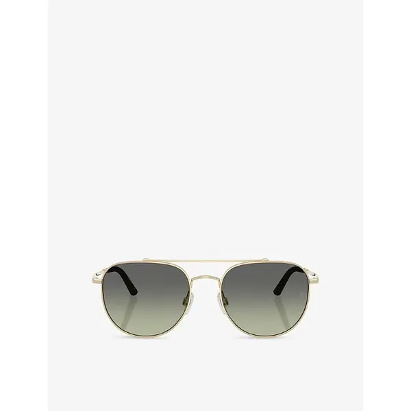 Oliver Spencer Pilot-frame Metal Sunglasses - Gold