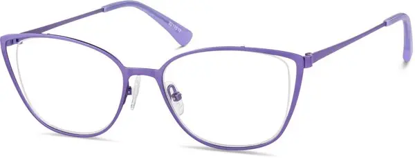 Zenni Retro Cat-eye Glasses With Stainless Steel Full Rim Frame - Purple