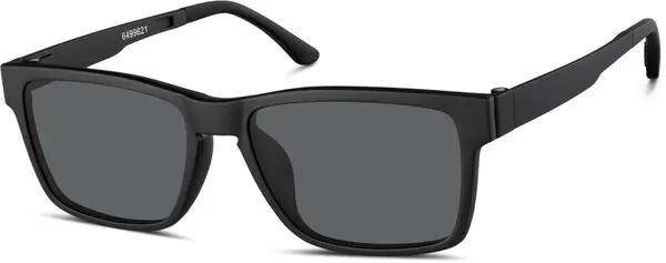 Zenni Rectangle Eyeglasses With Snap-on Sunlens - Black