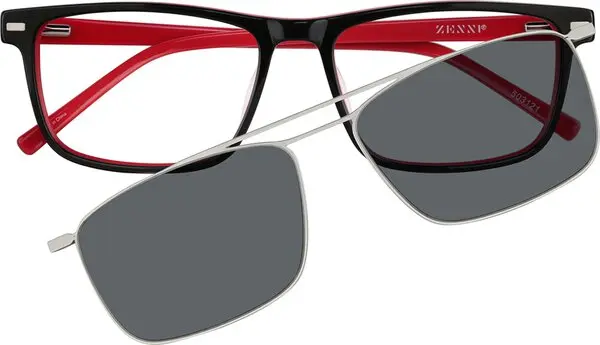 Zenni Rectangle Frame With Snap-on Sunlens - Black