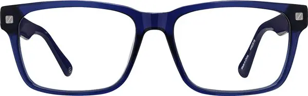 Zenni Rectangle Eyeglasses With Snap-on Sunlens - Blue