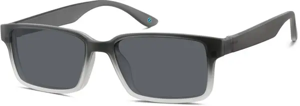 Zenni Rectangle Eyeglasses With Snap-on Sunlens - Gray