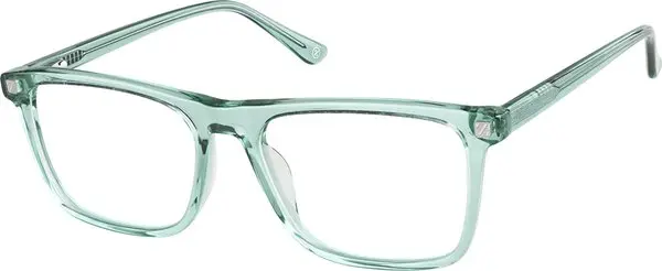 Zenni Rectangle Eyeglasses With Snap-on Sunlens - Green