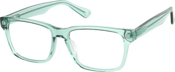 Zenni Rectangle Eyeglasses With Snap-on Sunlens - Green