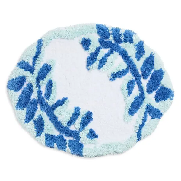 Aqua Shaped Floral Rug Exclusive - Blue