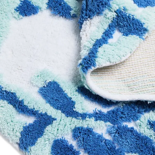 Aqua Shaped Floral Rug Exclusive