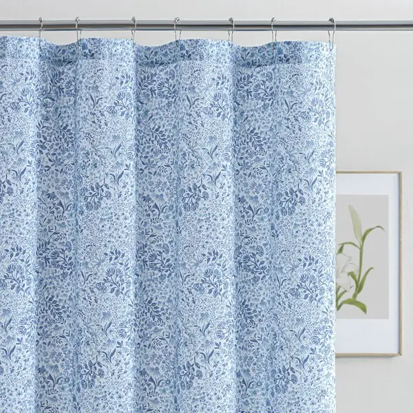 Aqua Floral Shower Curtain Exclusive