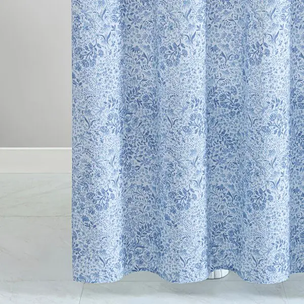 Aqua Floral Shower Curtain Exclusive